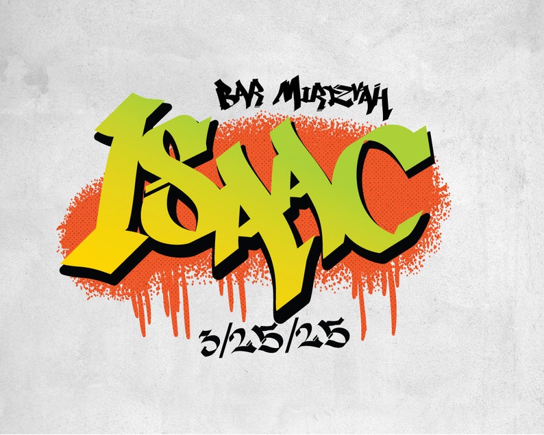 Bar Mitzvah Graffiti Logo Custom Made Name Logo Digital Download ...