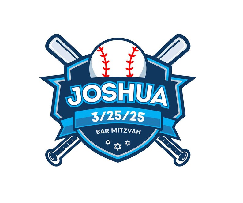Bar Mitzvah Baseball Logo Custom Made Name Logo Digital Download ...