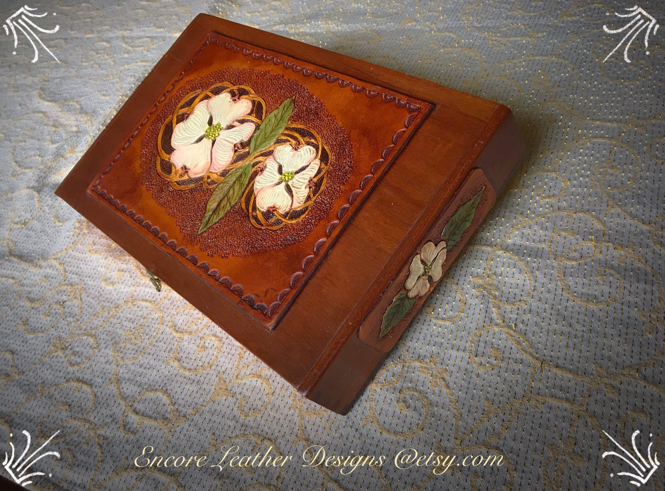 Upcycled Cigar Box. Decorative Box. Wooden Box. Leather and Wood Box ...