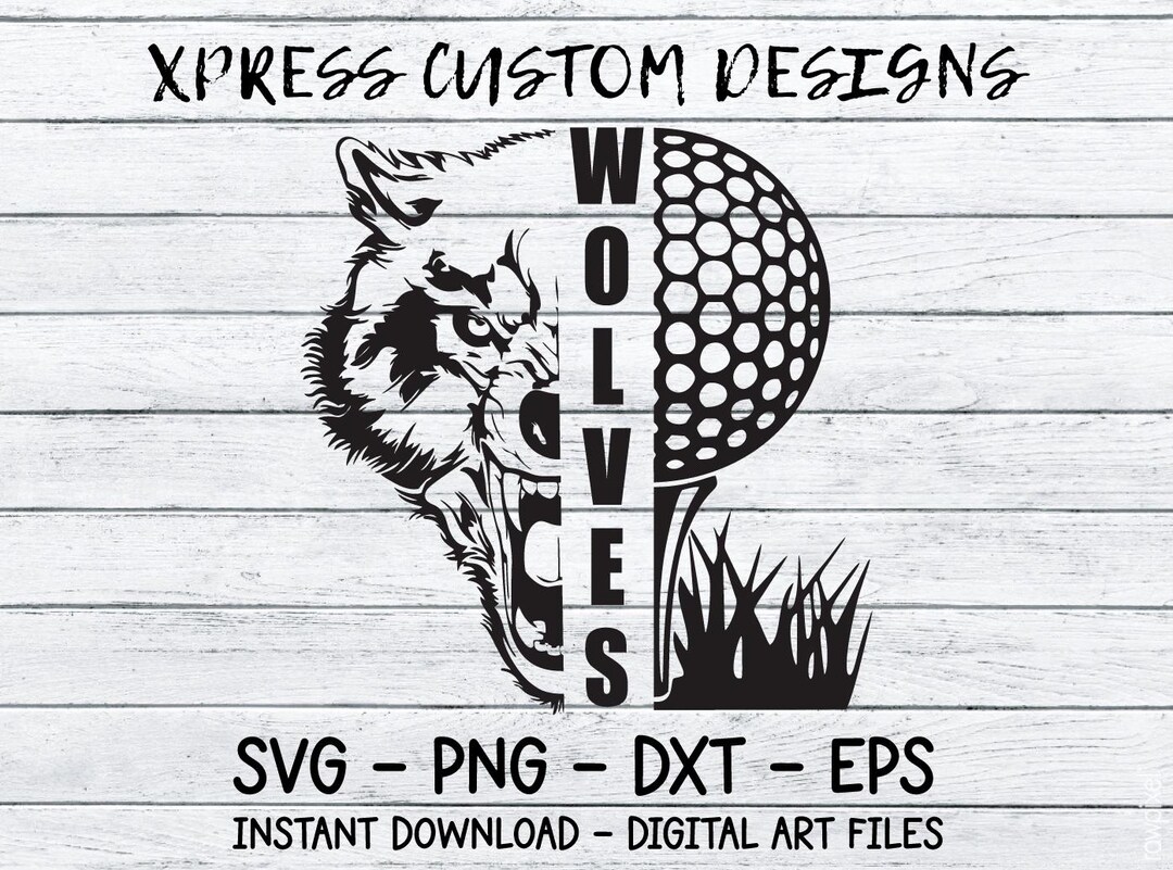 Wolves Golf Mascot SVG - Wolves Mascot SVG - Etsy