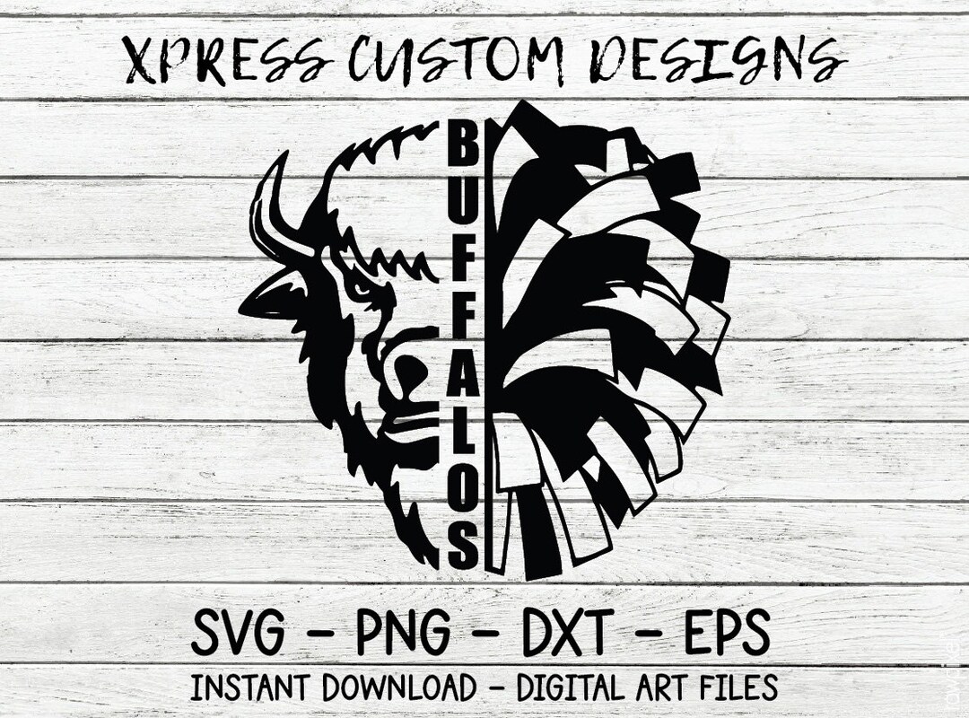 Buffalo Mascot SVG - Buffalo Cheer SVG - Etsy