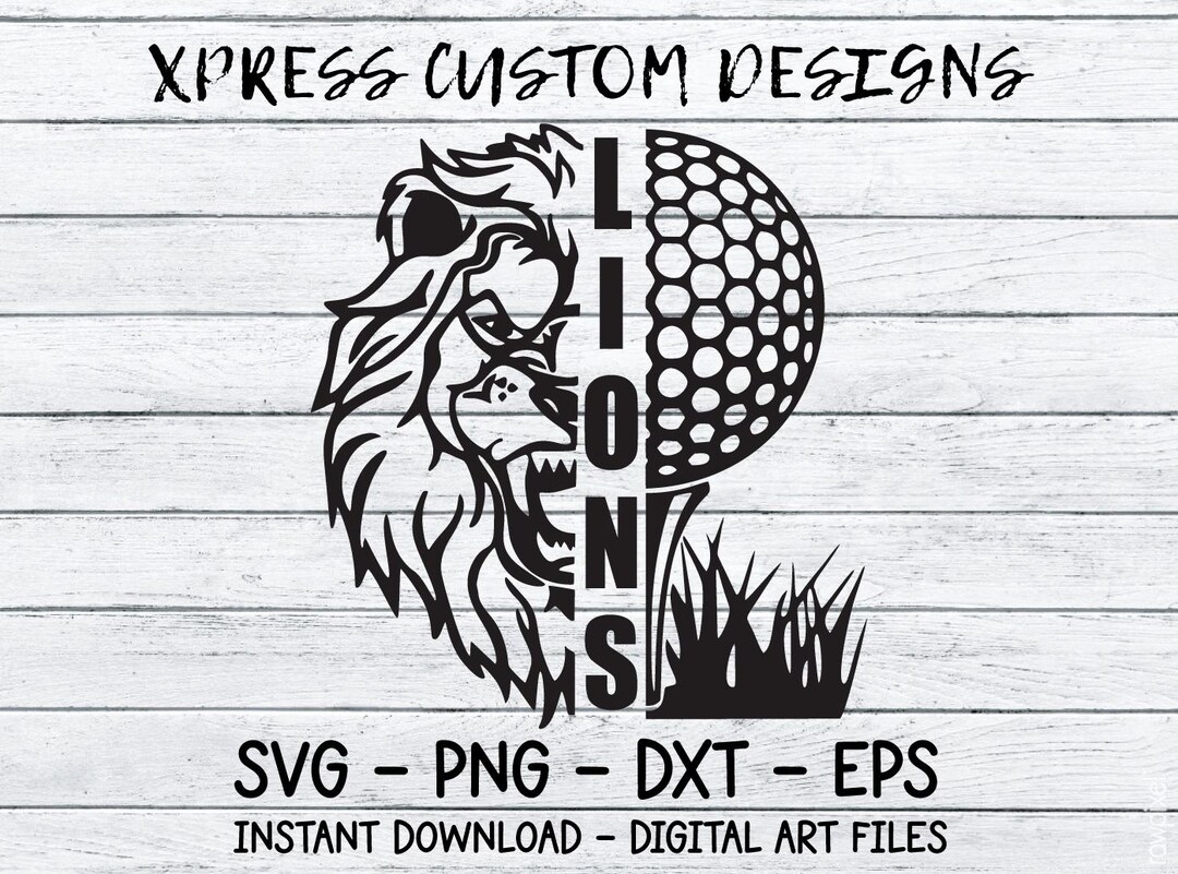 Lions Golf Mascot SVG - Lions Mascot SVG - Etsy