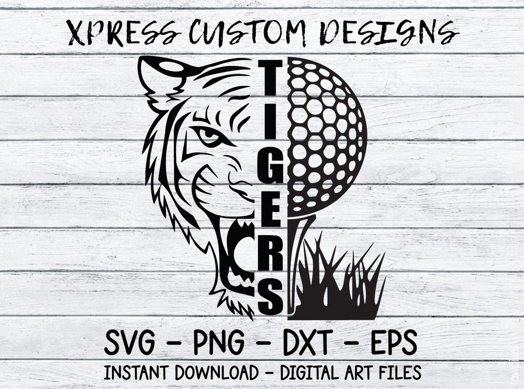 Tigers Golf Mascot SVG - Tiger Mascot SVG - Etsy