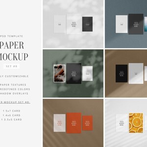 Paper Mockup Set #8 | Card Mockup: 4x6, 5x7, 3.5x5 | PSD | Wedding ...