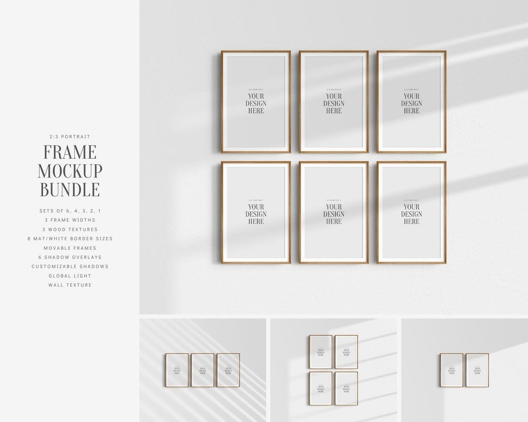 Frame Mockup BUNDLE 2:3 Portrait | Gallery Wall Mockups | Frame Mockup ...