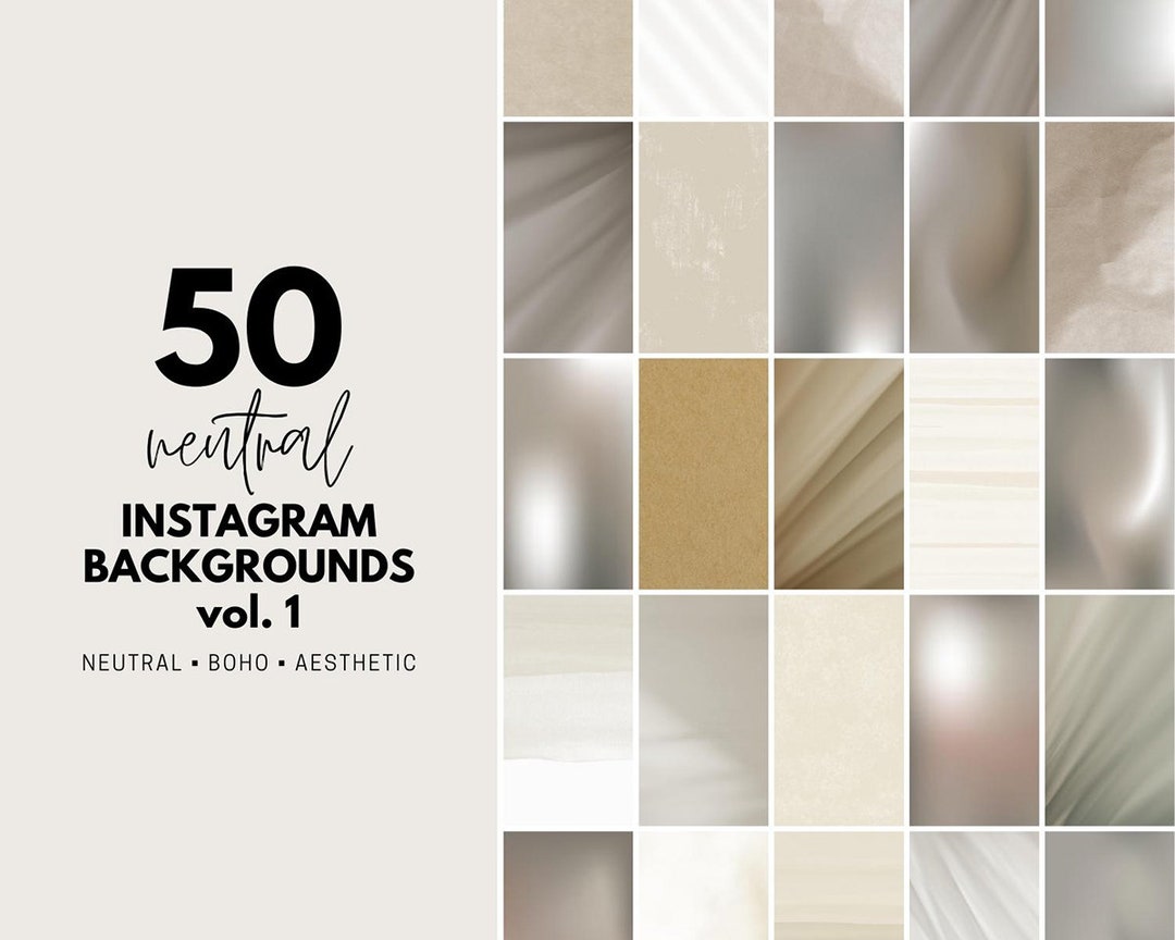 50 Boho Neutral Instagram Story Backgrounds | Social Media (digital ...