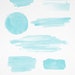 120 Turquoise Watercolor Splotches, Splatters, Brush Strokes; Light ...