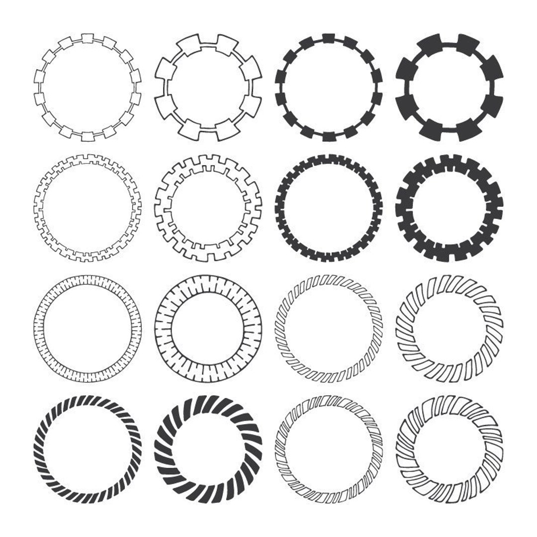 32 Hand Drawn Decorative Round Frames, Circle Borders: Tribal, Boho ...