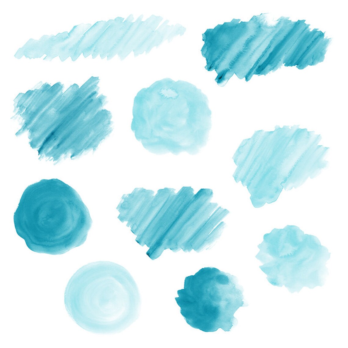 20 Blue Watercolor Splotches Splatters and Brush Strokes - Etsy