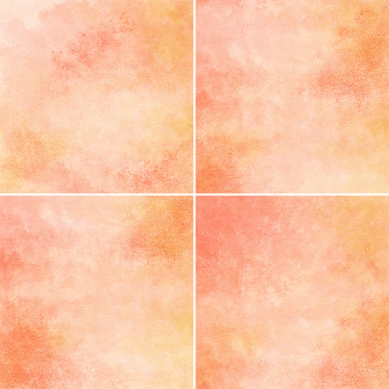 Peach and Orange Watercolor Texture Digital Paper ~ Hand Painted ...