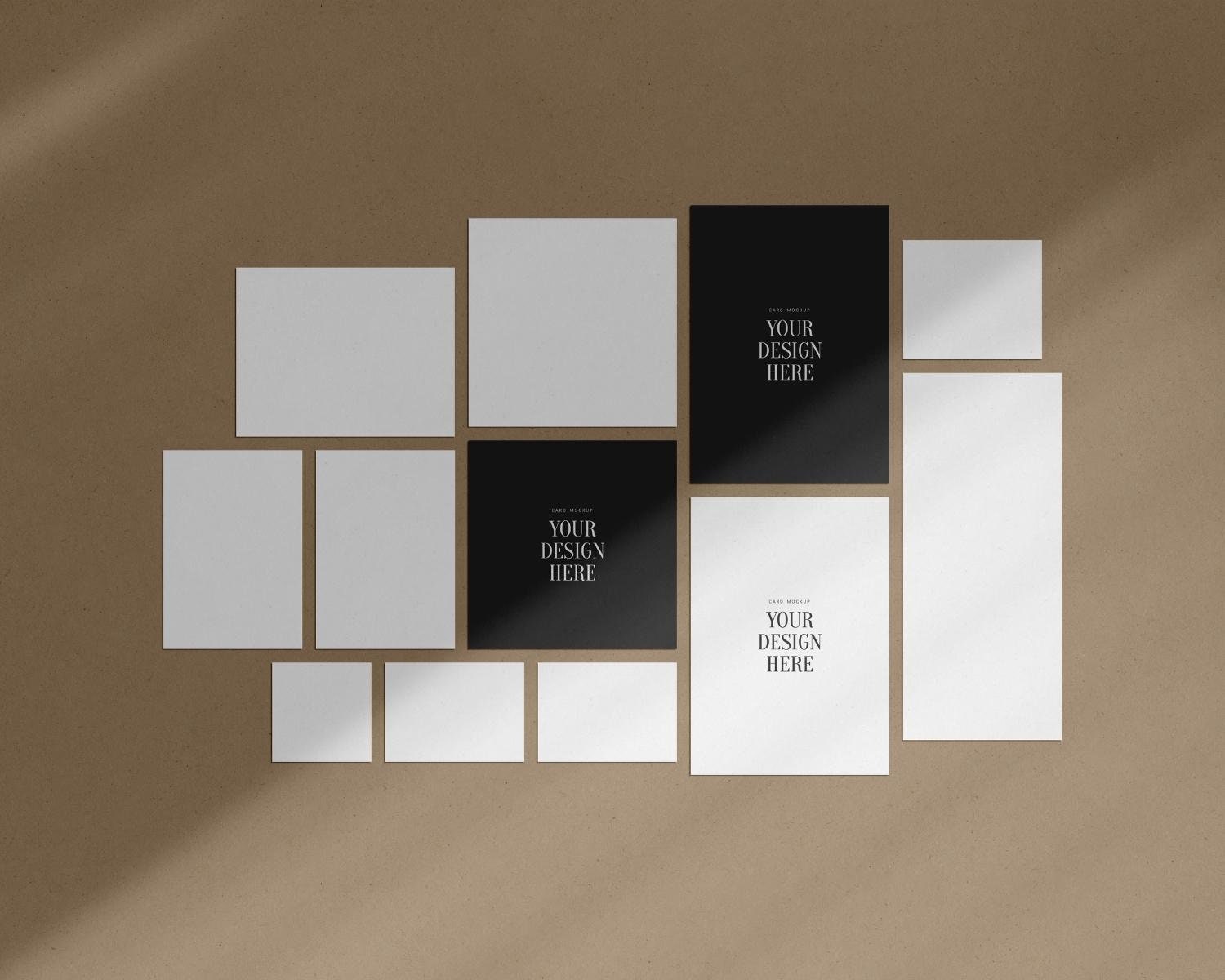 Minimalist Paper Card Mockup Set #12, Flat Lay PSD Stationery Mockup ...
