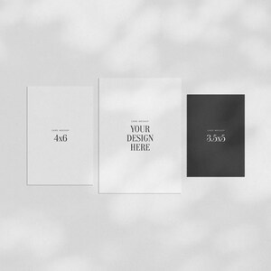 Minimalist Card Mockup #8 | 4x6, 5x7, 3.5x5 Pape Mockup PSD With Shadow ...
