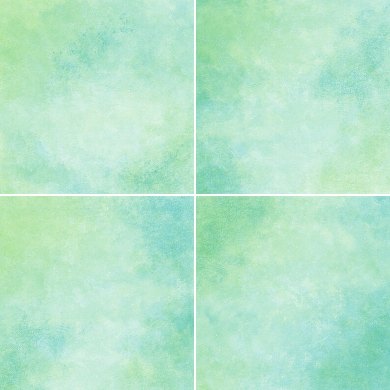 Green & Blue Watercolor Texture Digital Paper Hand Painted - Etsy