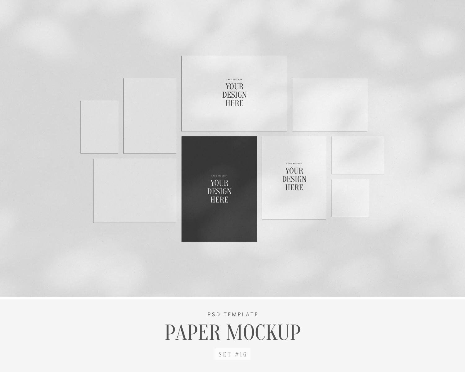 Paper Mockup Set 16 Stationery Mockup Card Mockup PSD Wedding ...