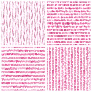 20 Seamless Watercolor Patterns, Pink Watercolor Patterns on White ...