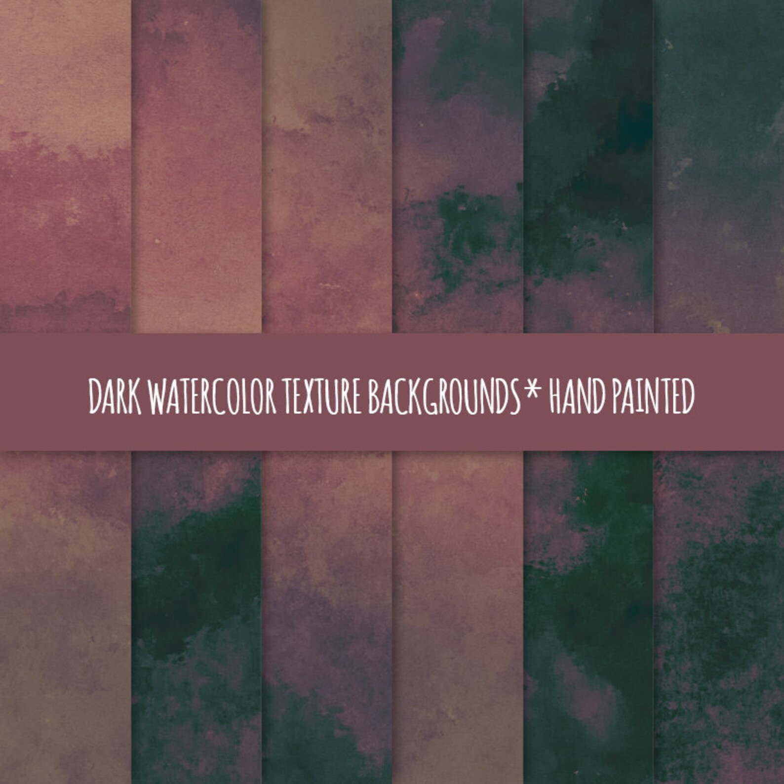 Dark Watercolor Texture Backgrounds ~ Digital Paper: Purple, Pink ...