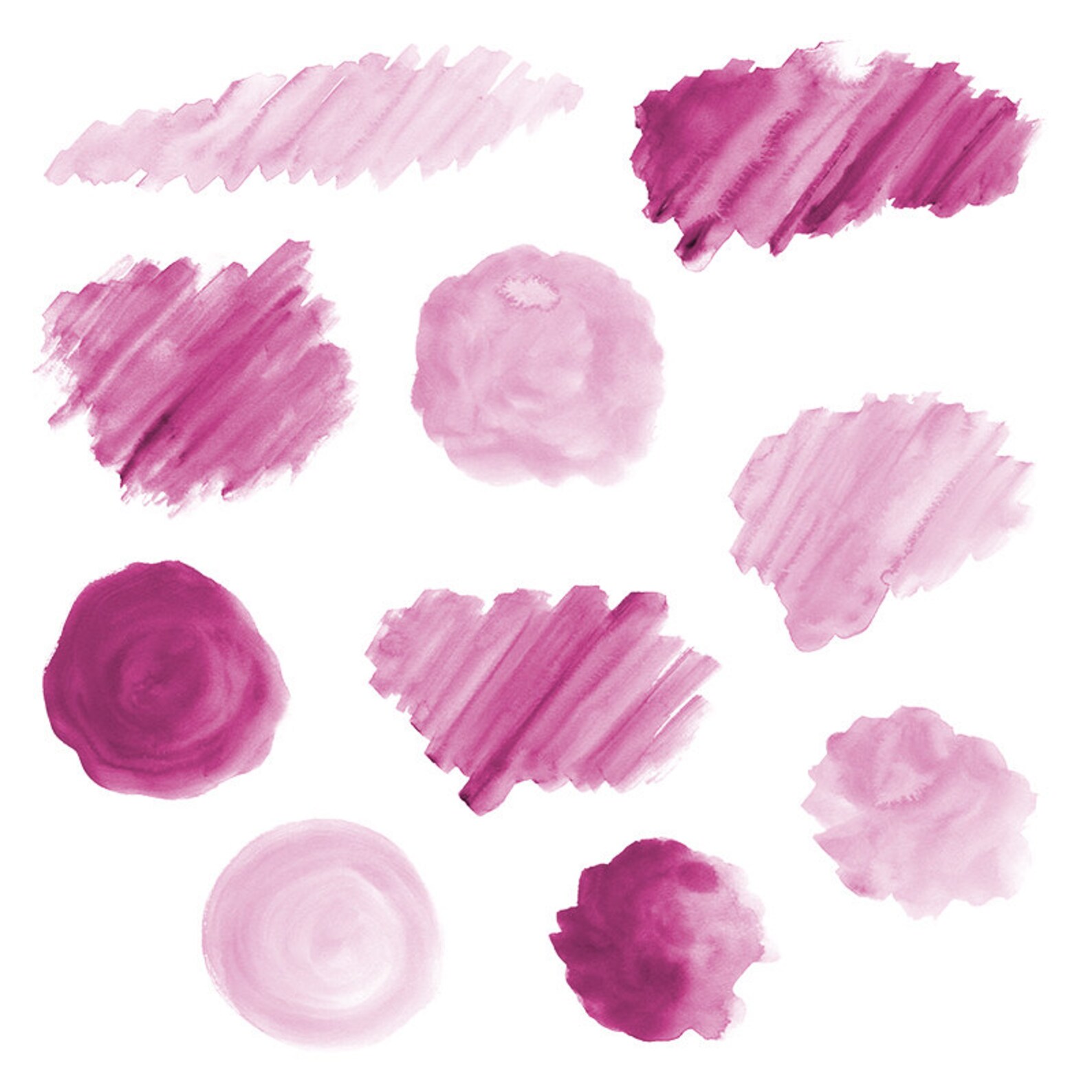 20 Pink Watercolor Splotches Splatters and Brush Strokes - Etsy