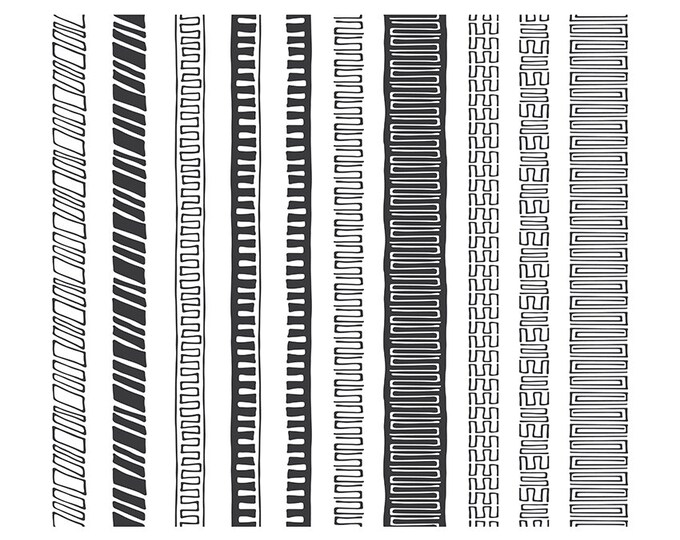 Zen Doodle Border Clipart Download, Printable Digital Stamps, Tribal ...