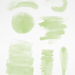 120 Green Watercolor Splotches, Splatters, Brush Strokes; Green ...