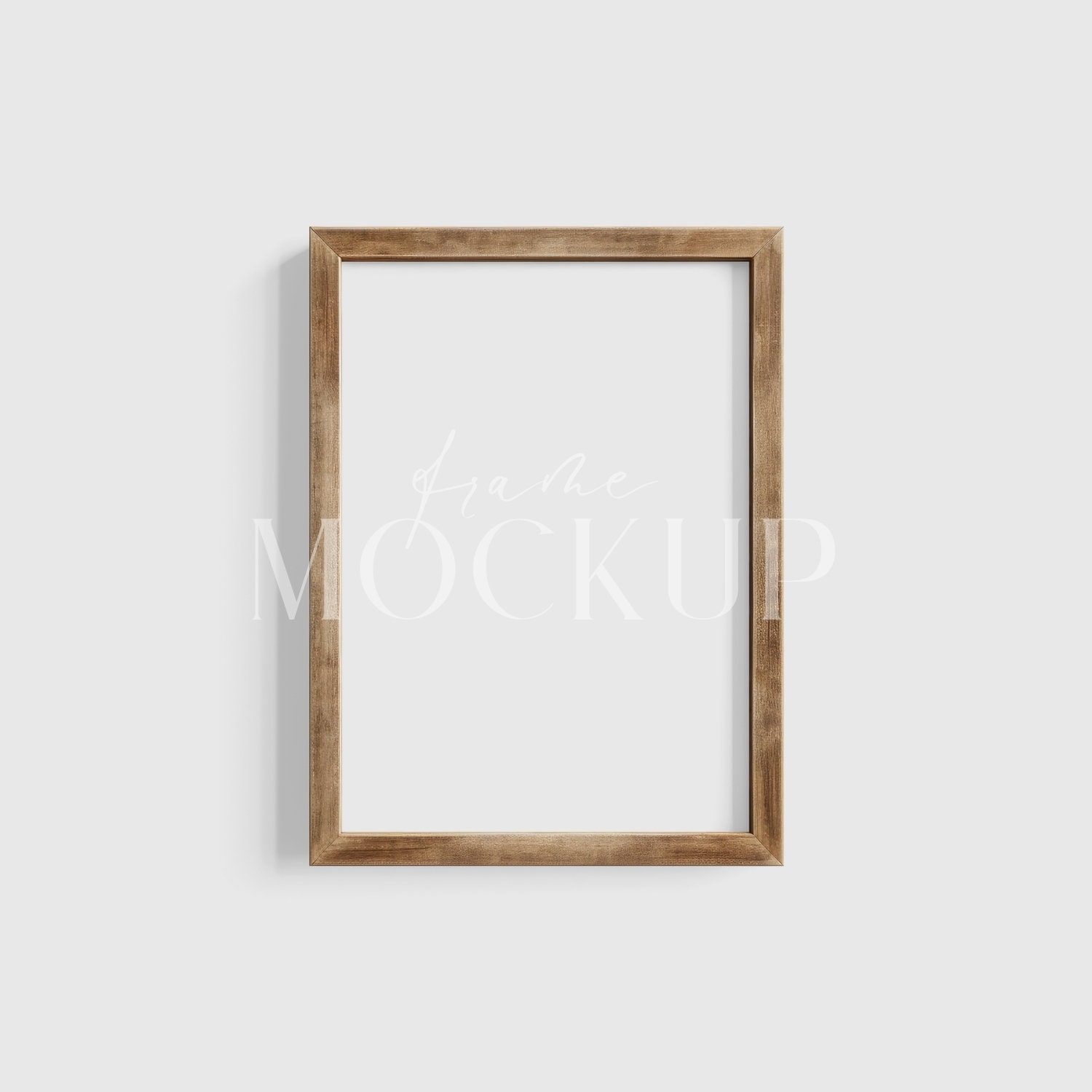 Thick Wooden Frame Mockup 5:7 A4 Vertical Frame Mockup Natural Wood ...