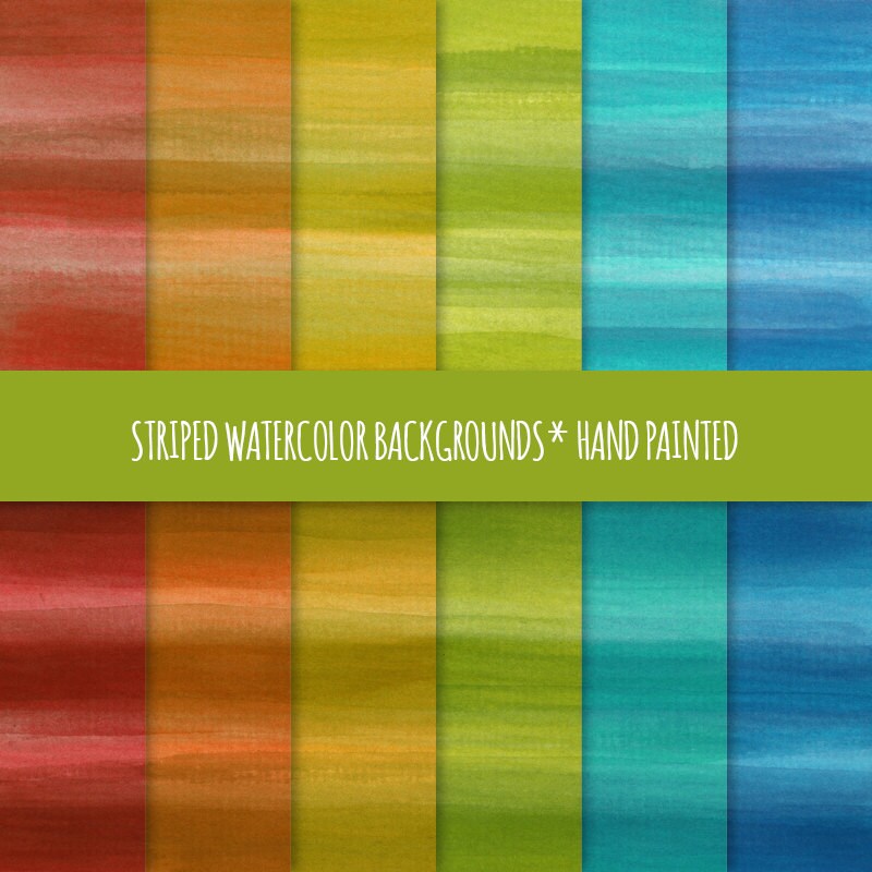 Watercolor Digital Paper Striped Watercolor Texture Hand Painted ...