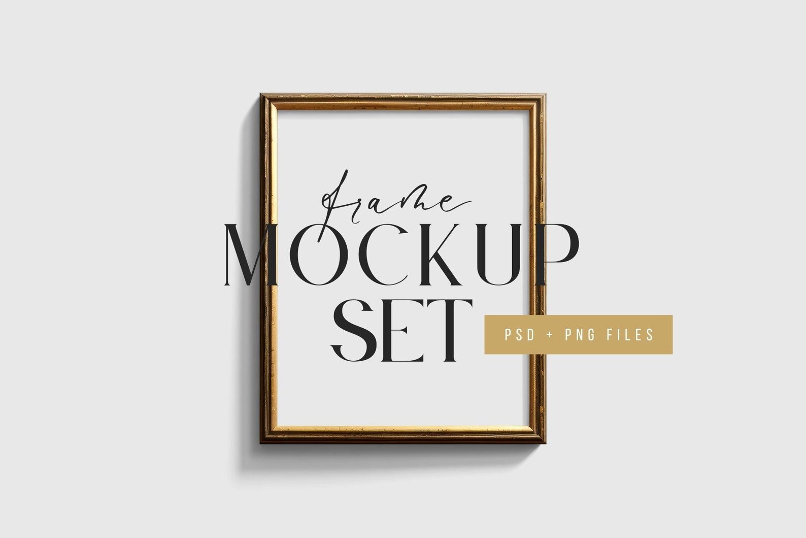 Metallic Frame Mockup Set of 2 Vertical Frames 4:5 | Vintage Gold ...