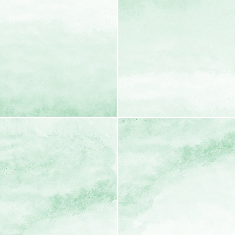Mint Green Watercolor Texture Digital Paper Hand Painted Watercolor ...