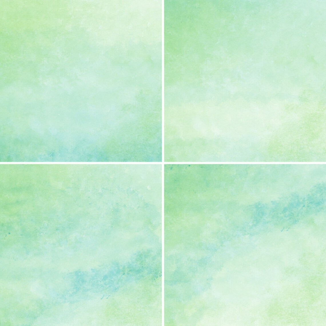 Green & Blue Watercolor Texture Digital Paper Hand Painted - Etsy