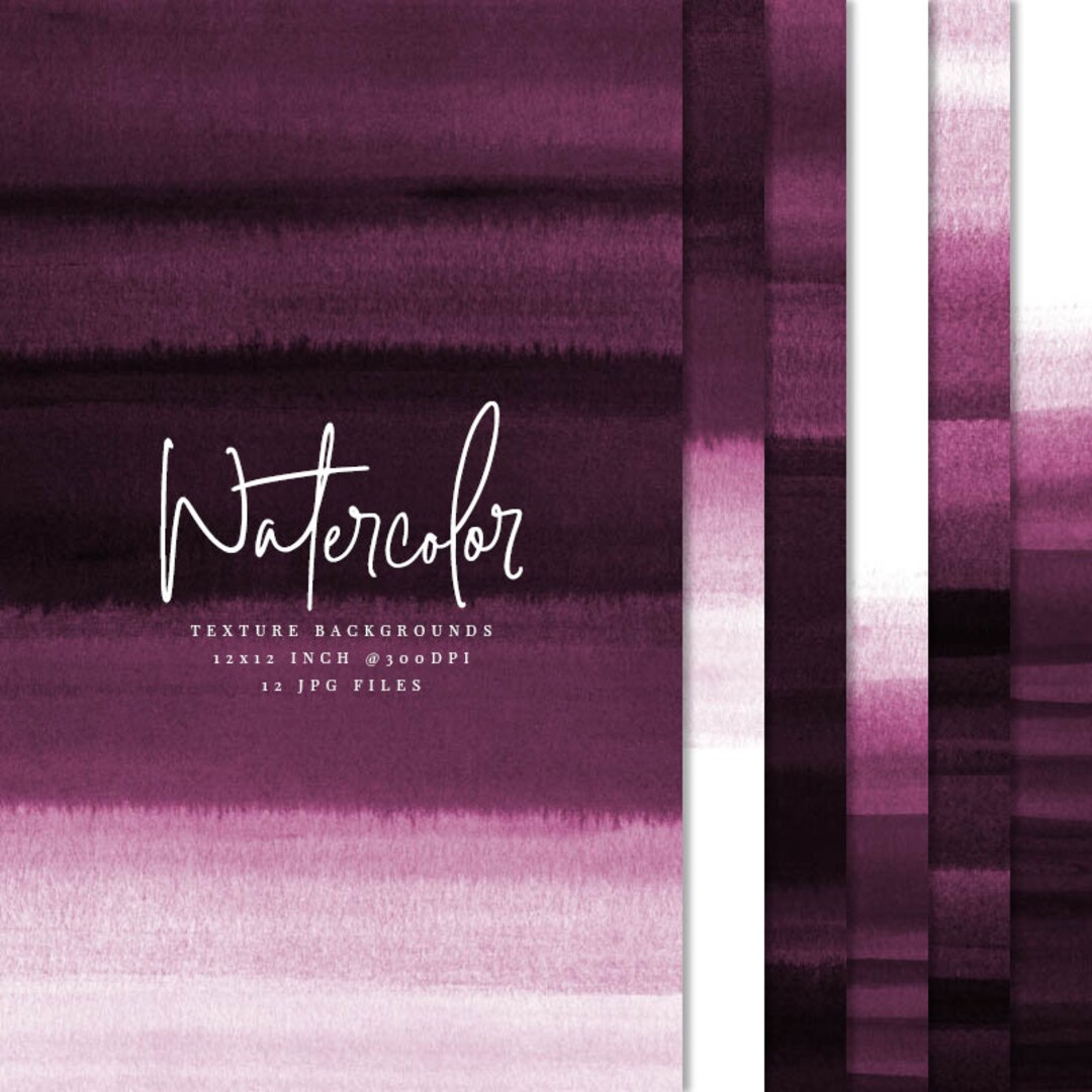 Dark Plum and Pink Watercolor Textures; Plum and Pink Watercolor Paper ...