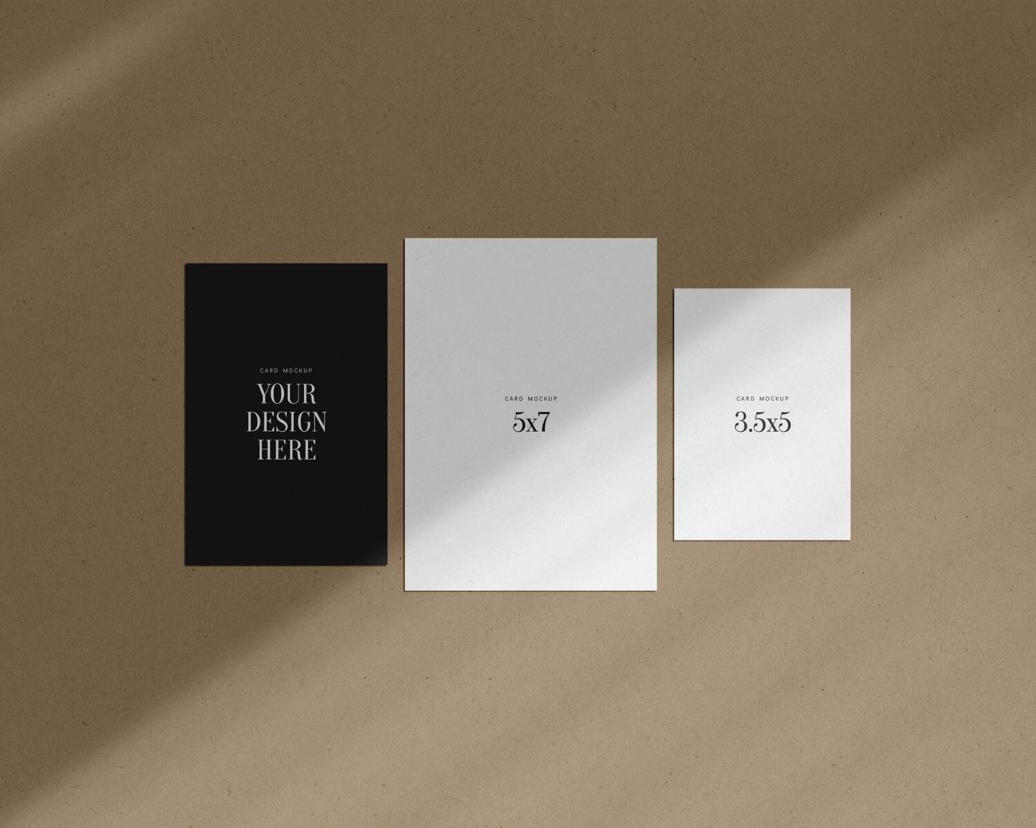 Minimalist Card Mockup #8 | 4x6, 5x7, 3.5x5 Pape Mockup PSD With Shadow ...
