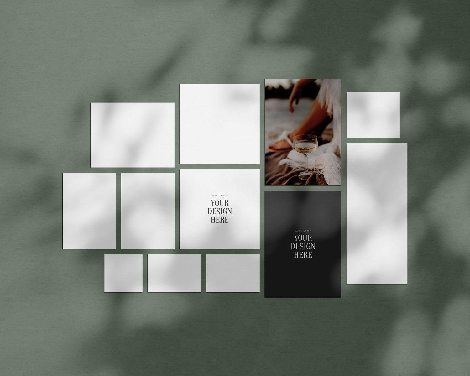 Minimalist Paper Card Mockup Set #12, Flat Lay PSD Stationery Mockup ...