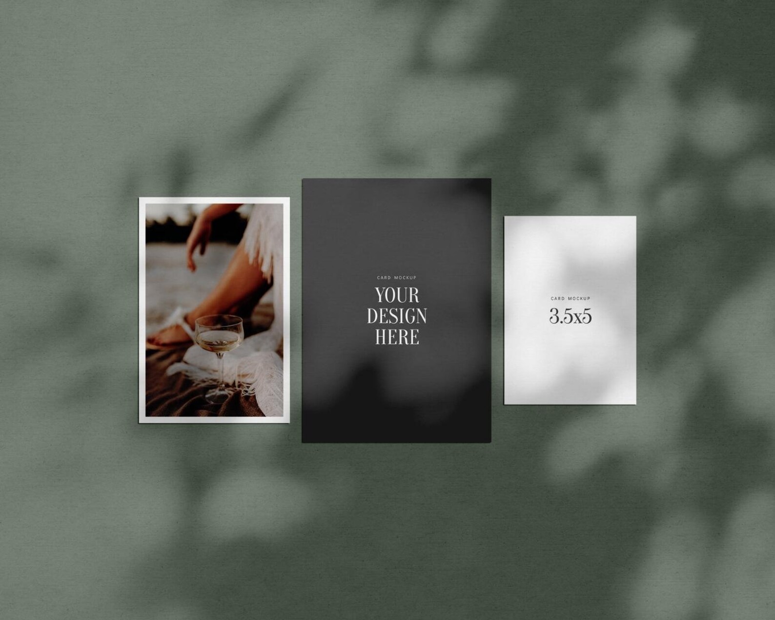Minimalist Card Mockup #8 | 4x6, 5x7, 3.5x5 Pape Mockup PSD With Shadow ...