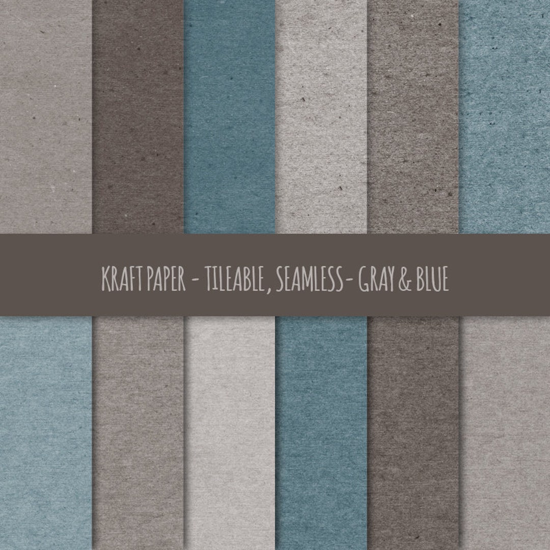 Kraft Digital Paper ~ Gray & Blue Kraft Paper Tileable ~ Kraft Paper ...