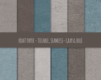 Kraft Digital Paper ~ Grey Kraft Paper Tileable ~ Gray Kraft Paper ...