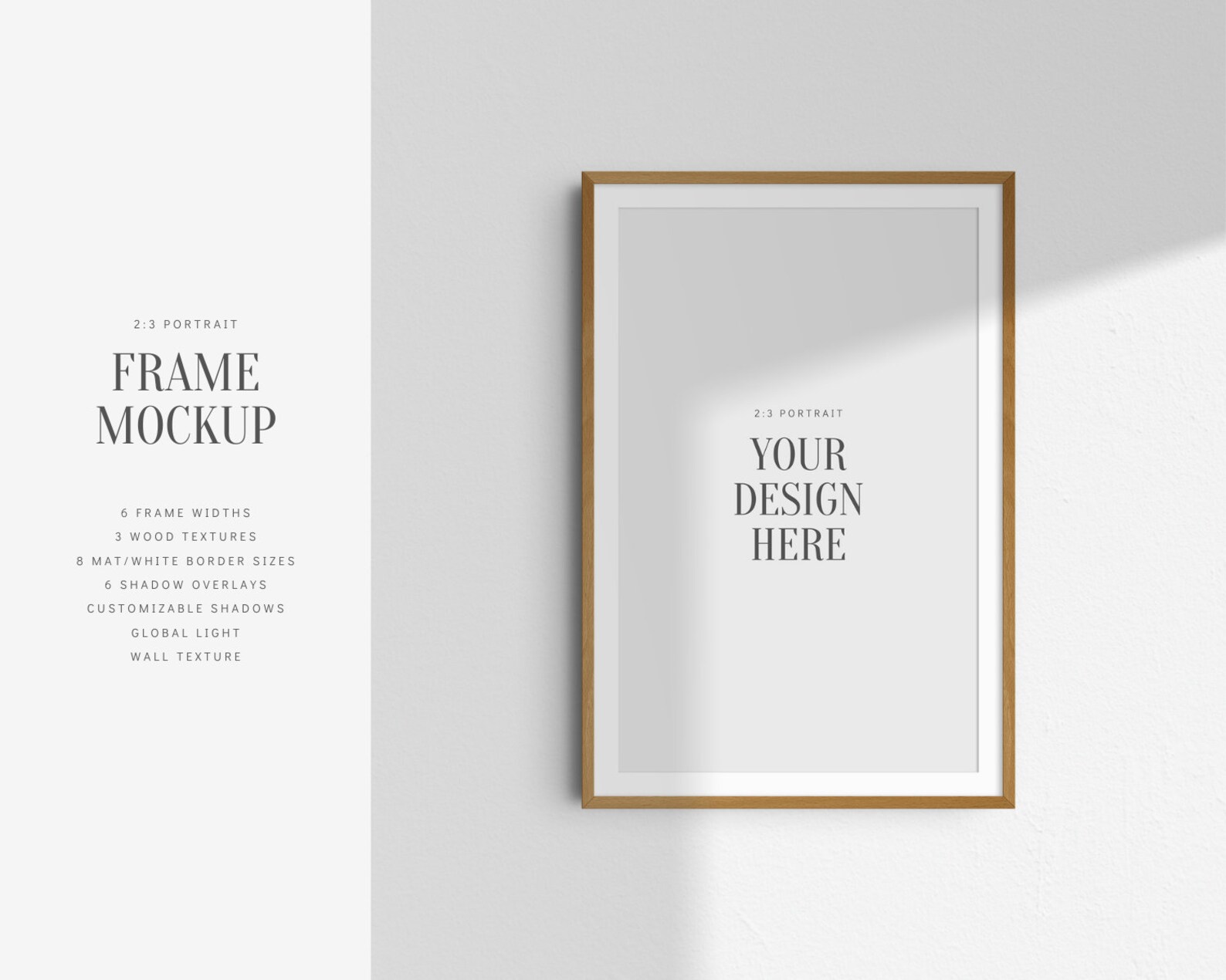 Frame Mockup 2:3 Portrait Vertical Frame Mockup Wood Frame - Etsy