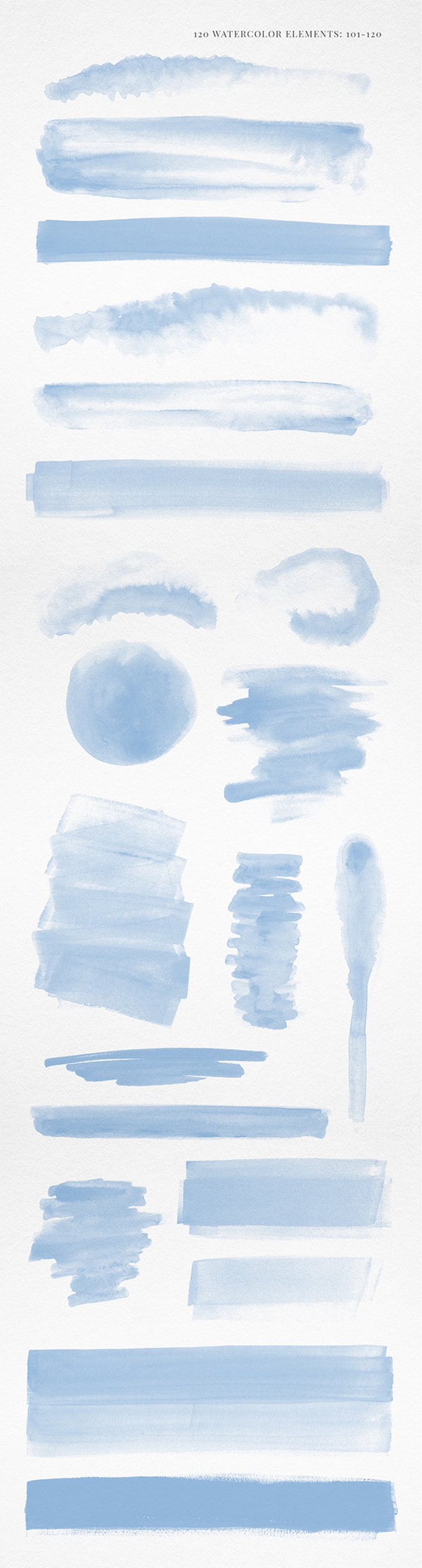 120 Blue Watercolor Splotches Splatters Brush Strokes Navy - Etsy