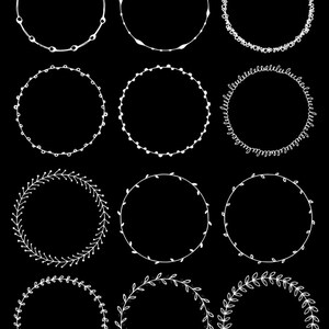 Hand Drawn Floral Circle Frames, Boho Clipart (digital Frames) - Etsy