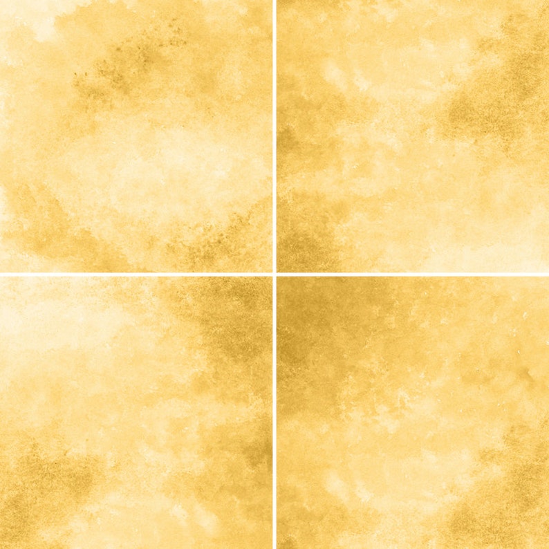 Yellow Gold Watercolor Texture Digital Paper Hand Painted Watercolor ...