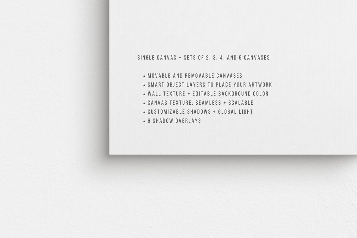 Canvas Mockup 3:2 2x3 Landscape Single, Sets of 2, 3, 4, 6 Canvases ...