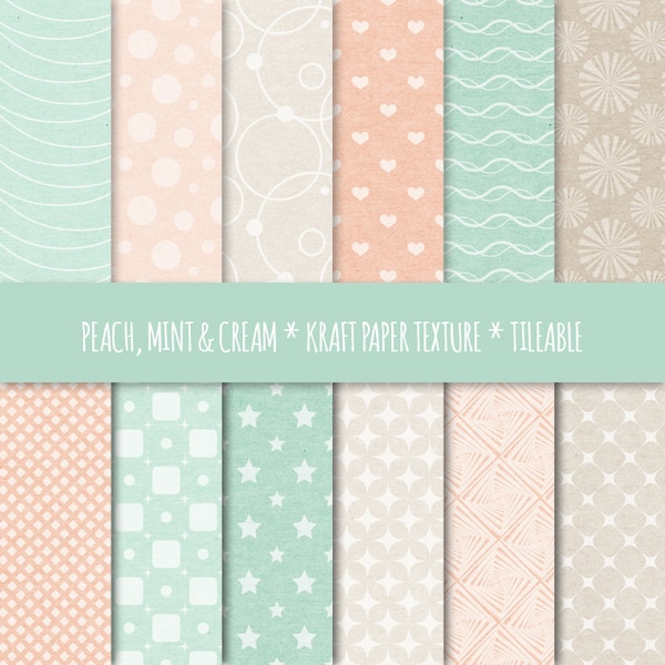 Mint and Peach - Etsy