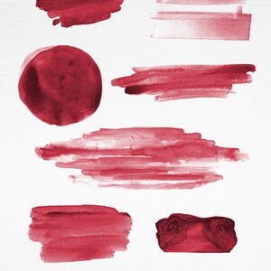 120 Red Watercolor Splotches, Splatters, Brush Strokes Red Watercolor ...