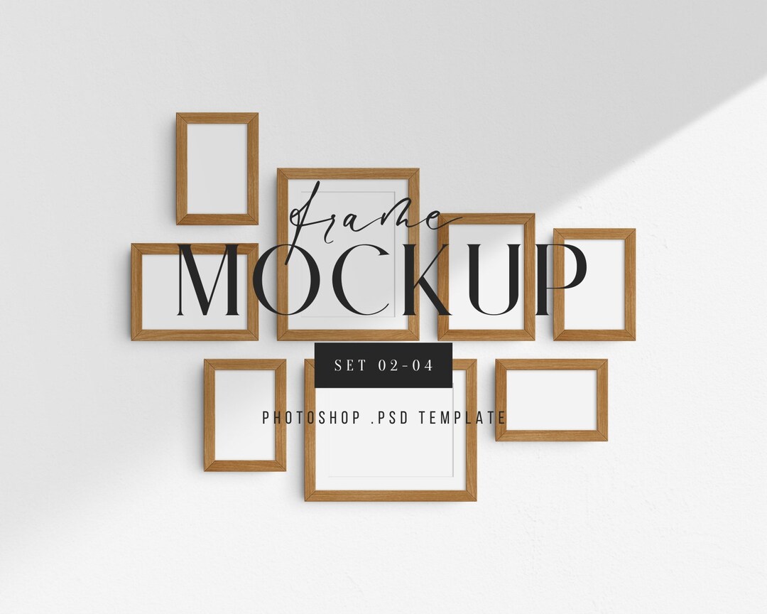 Gallery Wall Mockup 02-04 Frame Mockup Template PSD Wall Art Mockup Set ...