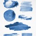 120 Blue Watercolor Splotches, Splatters, Brush Strokes; Navy Blue ...
