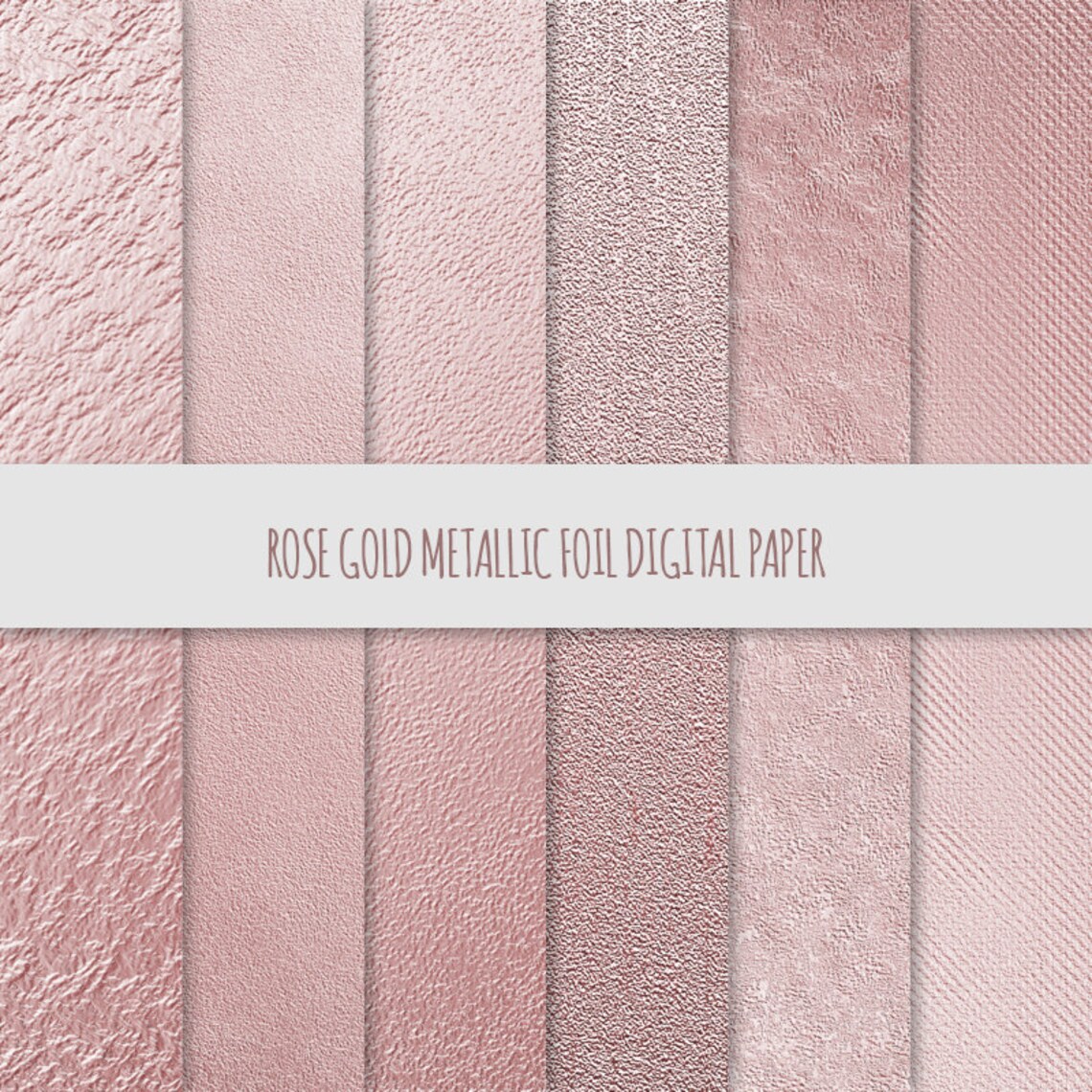 Rose Gold Foil Digital Paper Metallic Rose Gold Digital - Etsy
