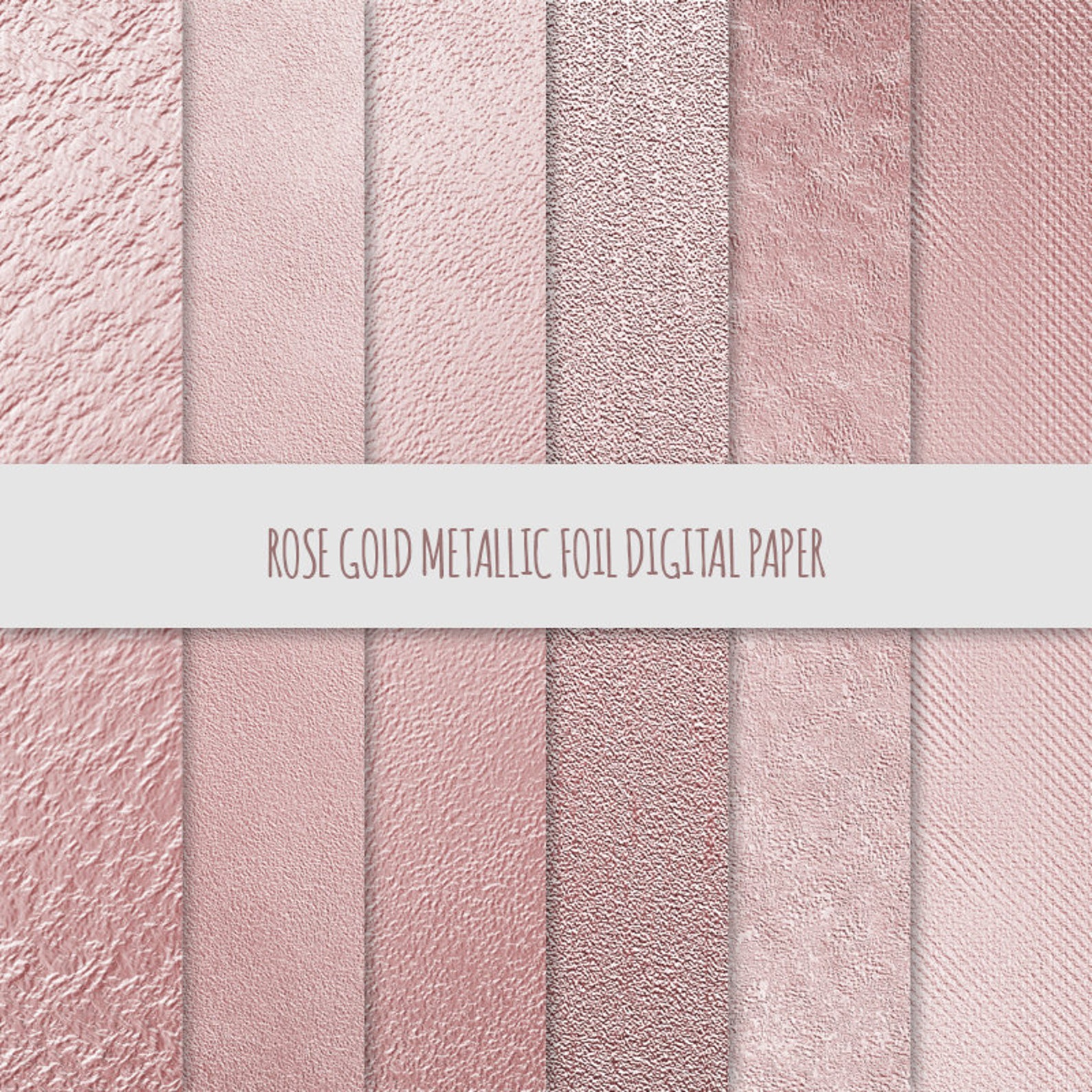 Rose Gold Foil Digital Paper, Metallic Rose Gold Digital Paper, Rose ...