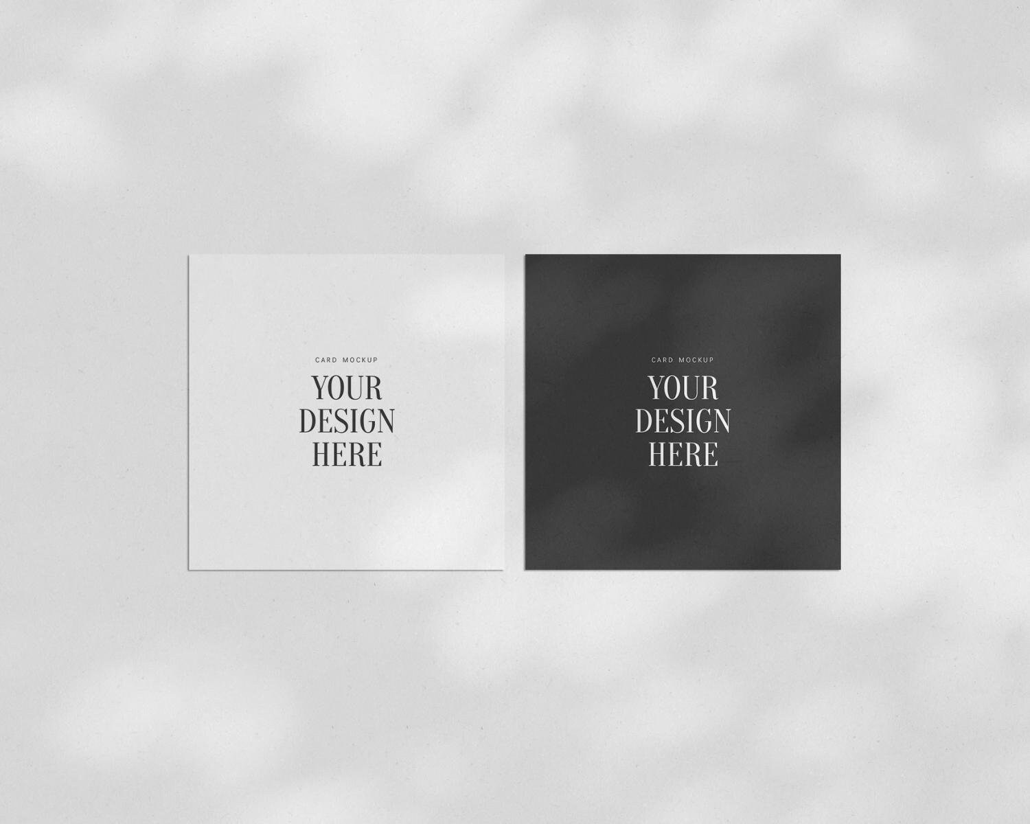 Square Card Mockup PSD Paper Mockup Set 4 Wedding Stationery Mockup ...
