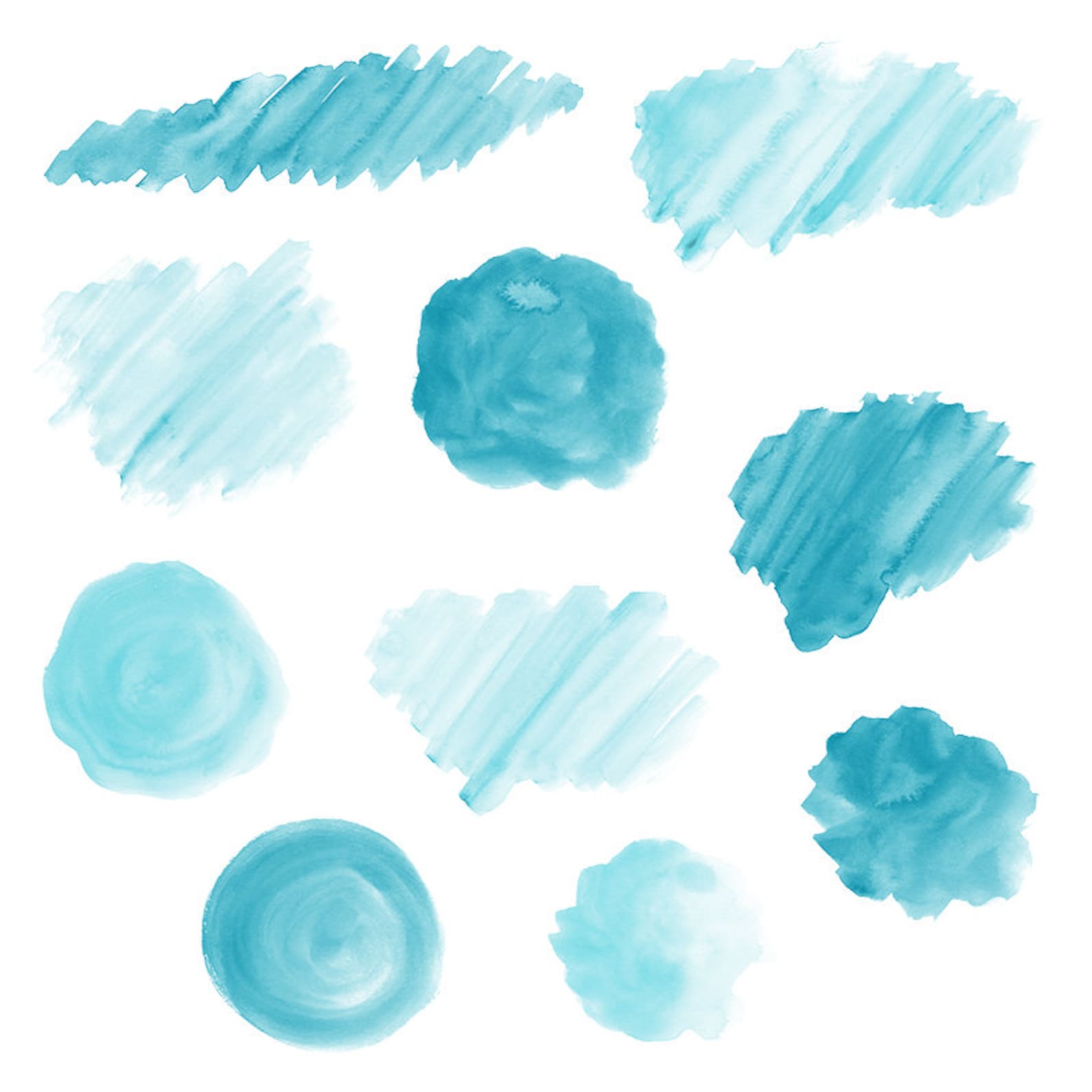 20 Blue Watercolor Splotches Splatters and Brush Strokes - Etsy