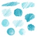 20 Blue Watercolor Splotches, Splatters and Brush Strokes; Blue ...