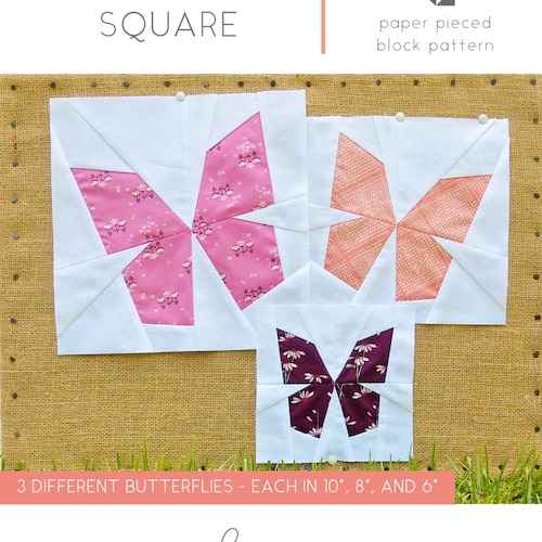 Butterfly Block PDF Pattern Three Paper Pieced Butterfly - Etsy