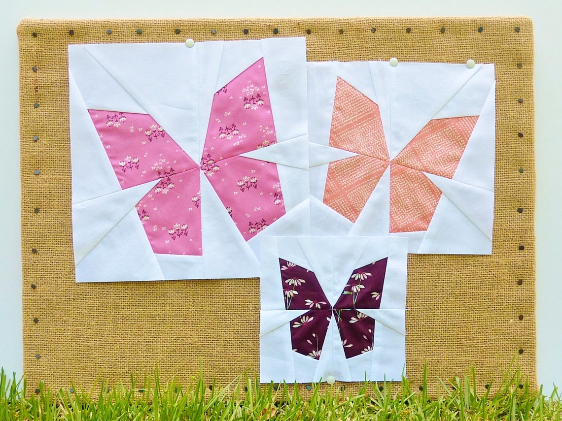 Butterfly Block PDF Pattern Three Paper Pieced Butterfly - Etsy UK